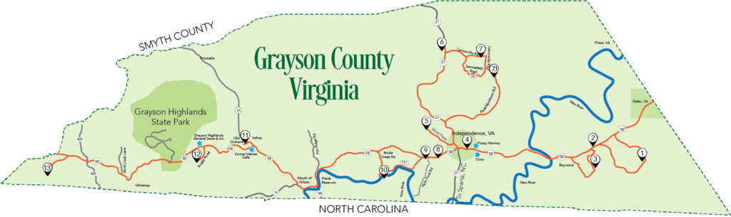 Directions and Map | Visit Grayson County Virginia